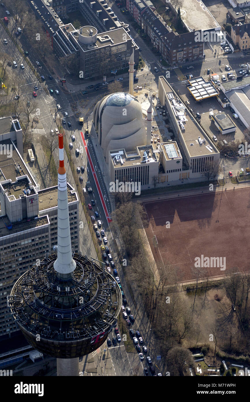 Aerial view, Cologne Central Mosque is located exploiting Dende under ...