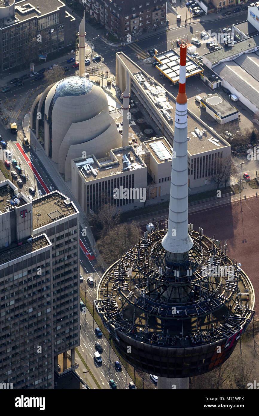 Aerial view, Cologne Central Mosque is located exploiting Dende under ...