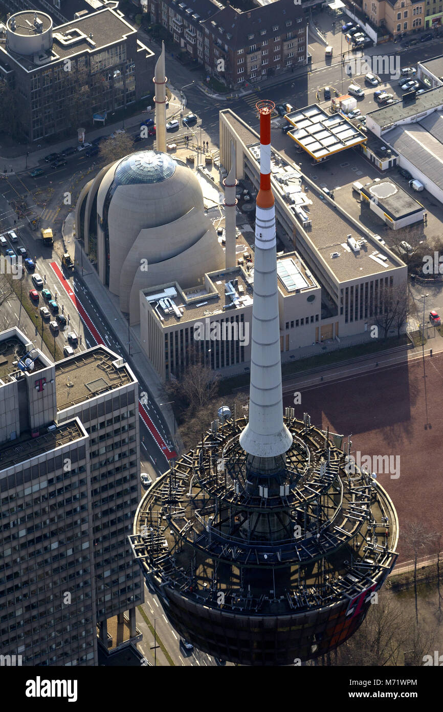 Aerial view, Cologne Central Mosque is located exploiting Dende under ...