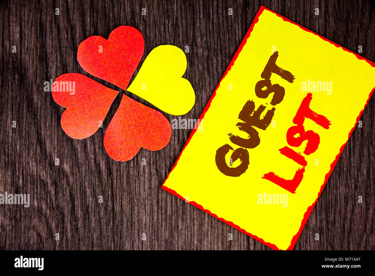 Text sign showing Guest List. Business concept for Planning Wedding Or ...