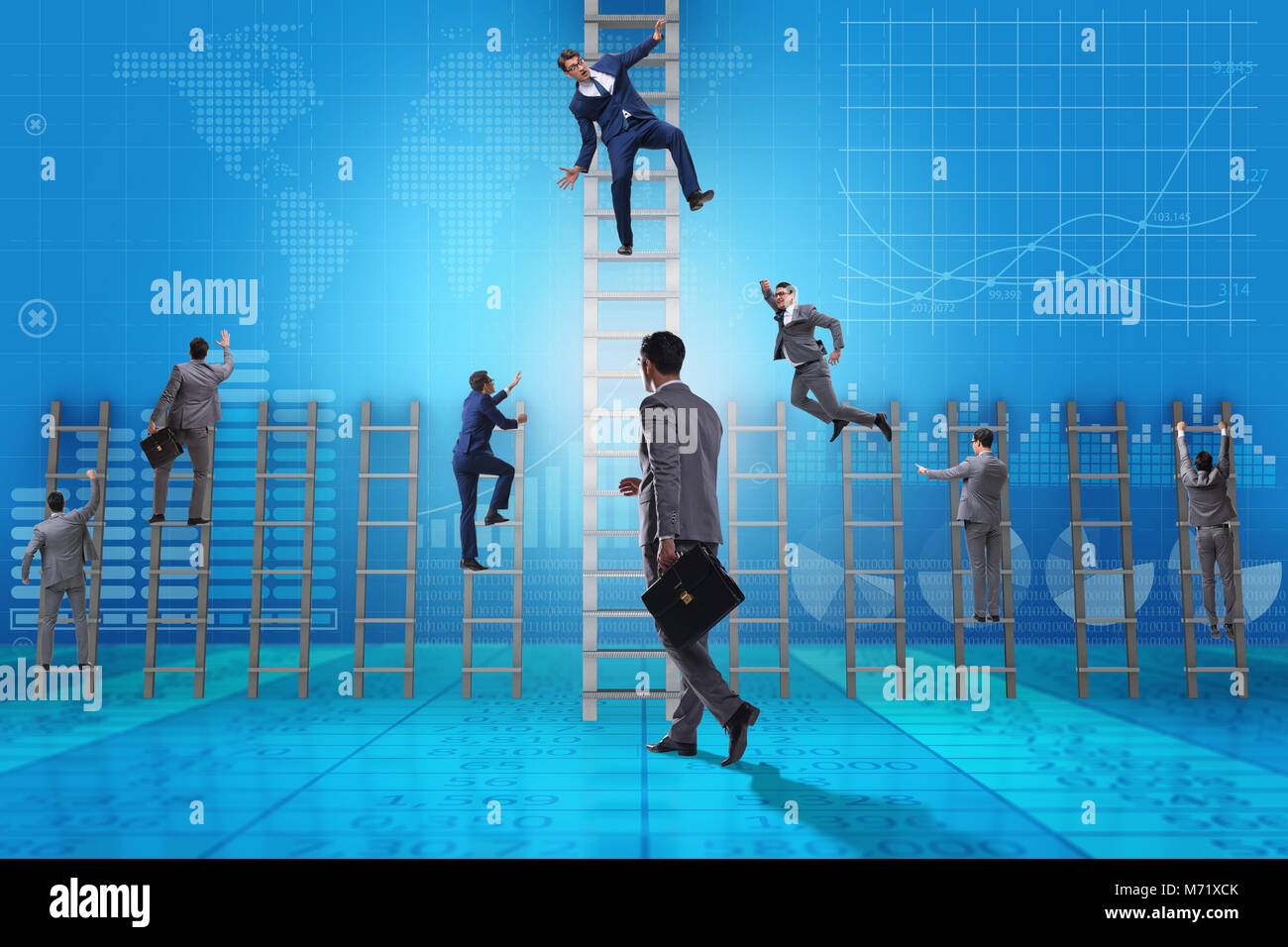 Competition concept with businessman beating competitors Stock Photo ...