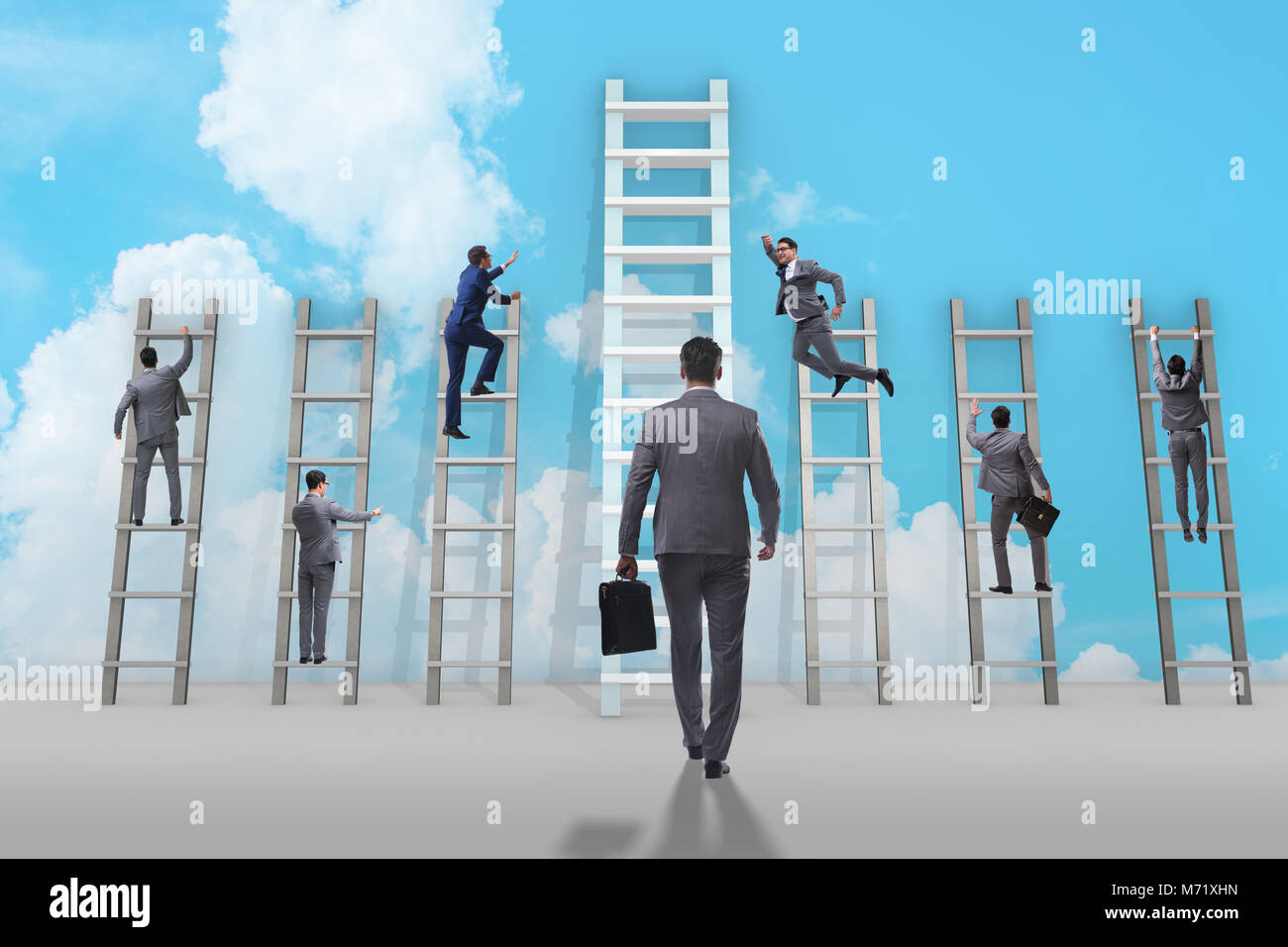 Career progression concept with various ladders Stock Photo - Alamy