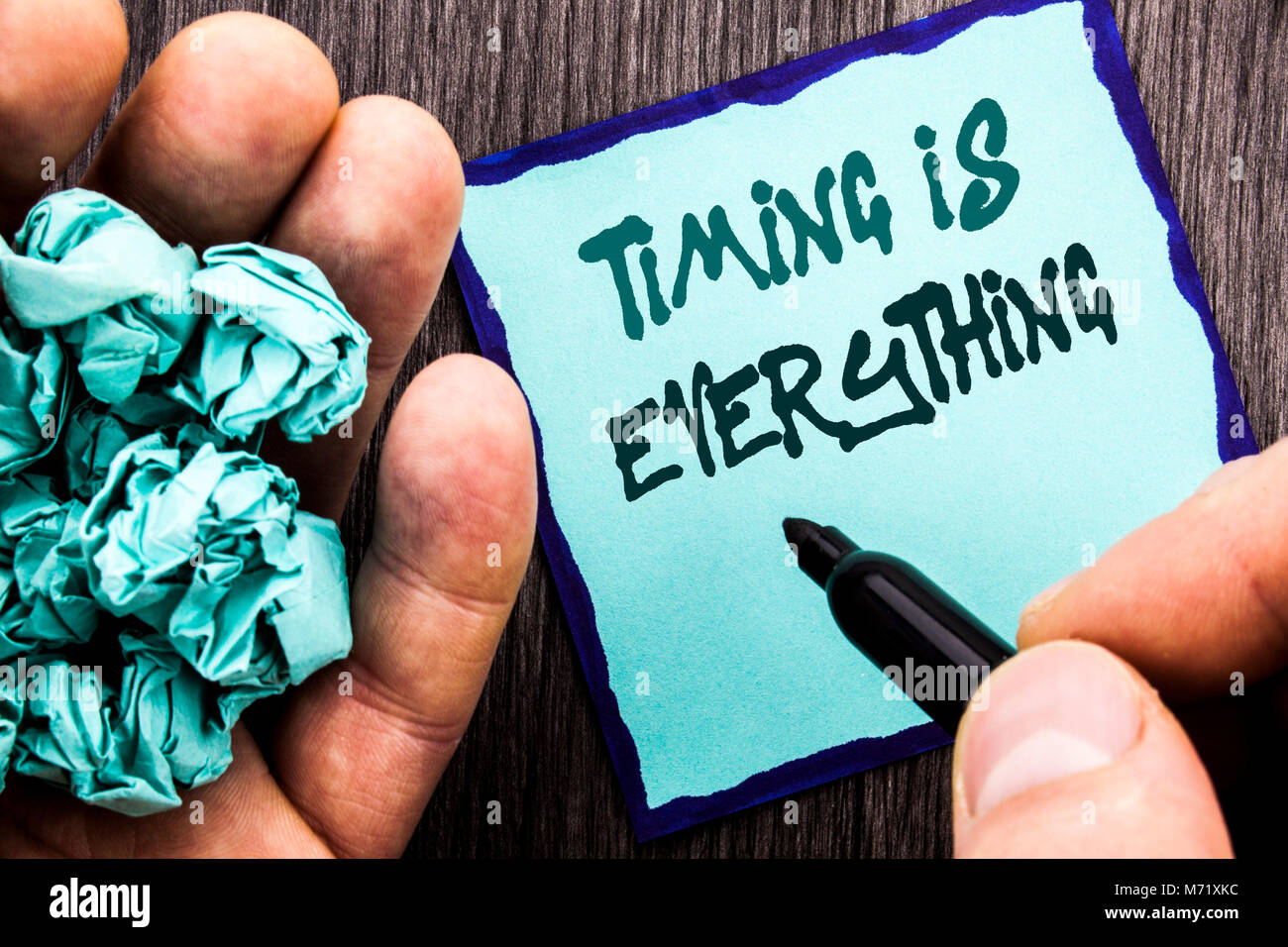 Announcement text showing Timing Is Everything. Business concept for ...