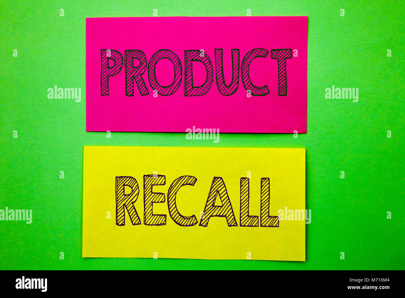 Handwriting Announcement text showing Product Recall. Conceptual photo ...