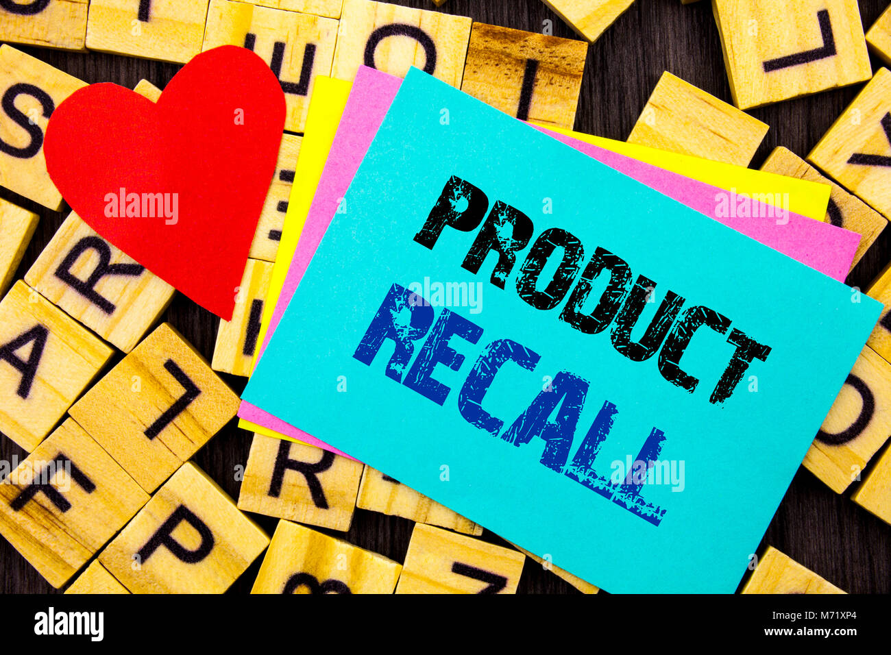 Handwritten text showing Product Recall. Conceptual photo Recall Refund ...