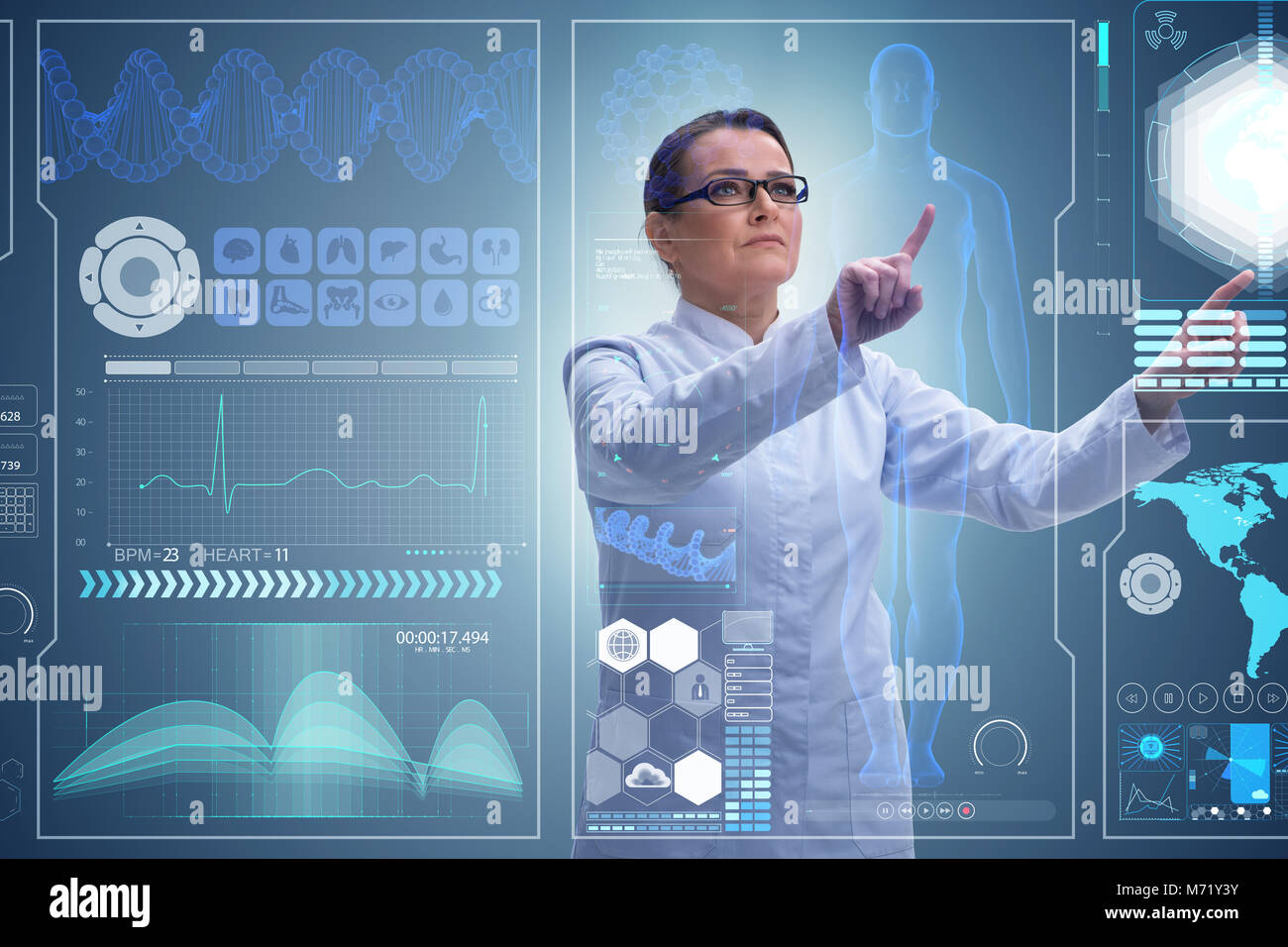Woman doctor in telemedicine mhealth concept Stock Photo - Alamy