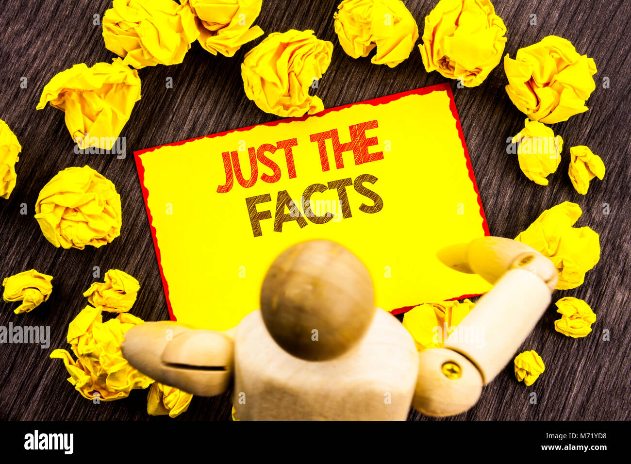 Writing text showing Just The Facts. Business photo showcasing Truth ...