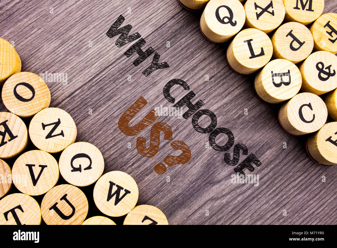 Conceptual hand writing text showing Why Choose Us Question. Concept ...