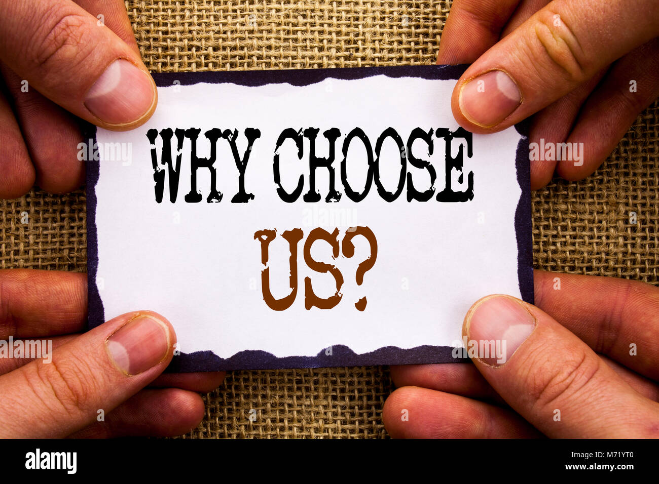 Word, writing, text Why Choose Us Question. Conceptual photo Reason Of ...