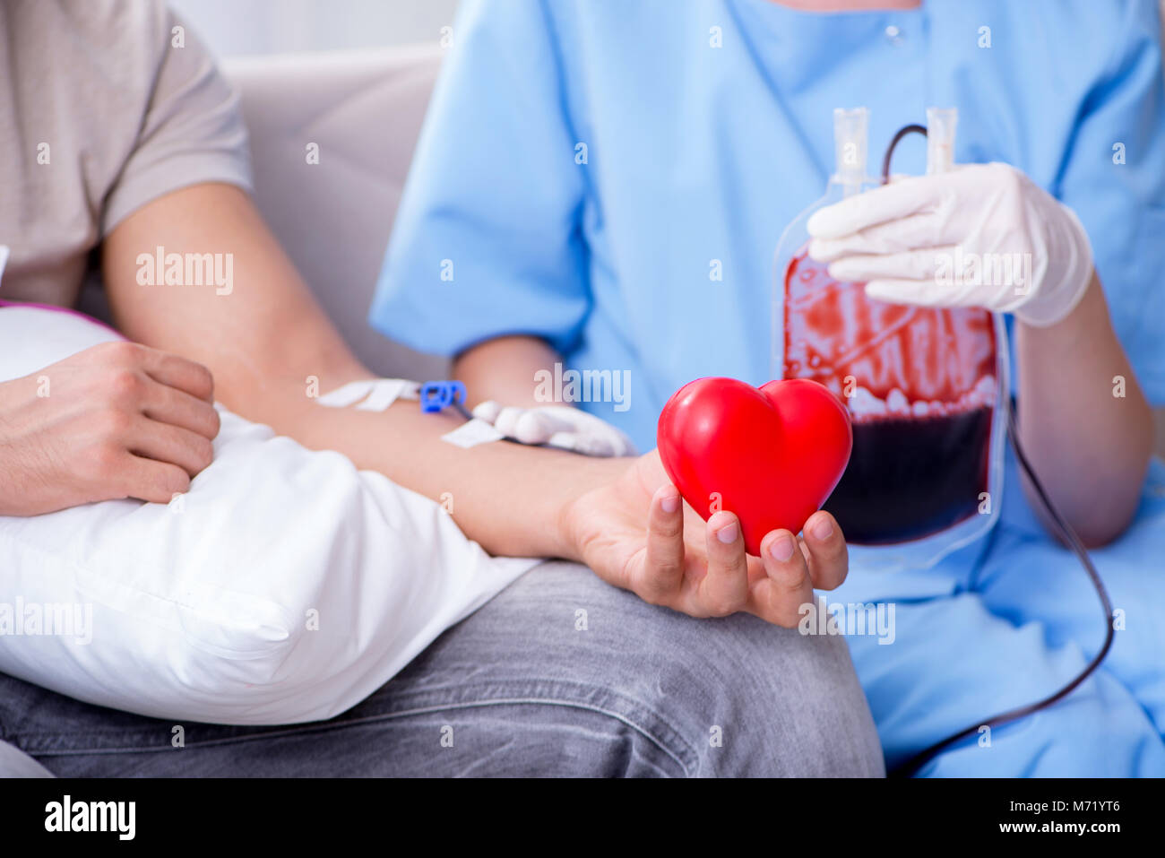 The patient getting blood transfusion in hospital hi-res stock ...