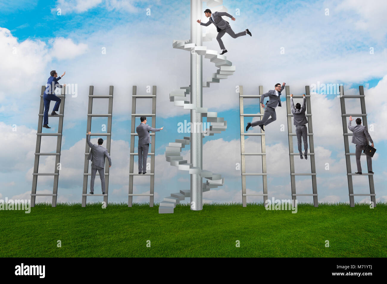 Competition concept with businessman beating competitors Stock Photo ...