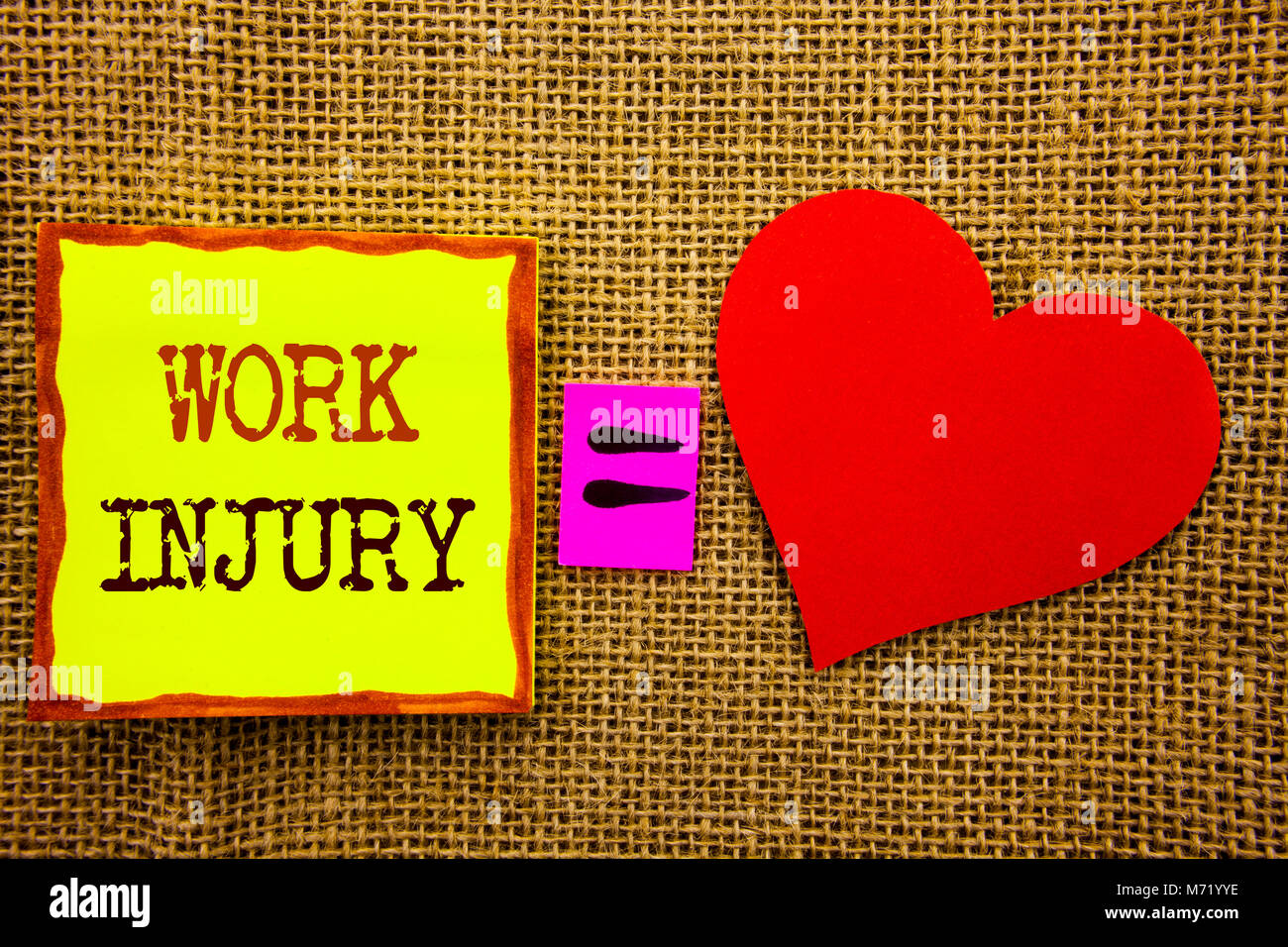 Handwriting text showing Work Injury. Business concept for Bad Body ...