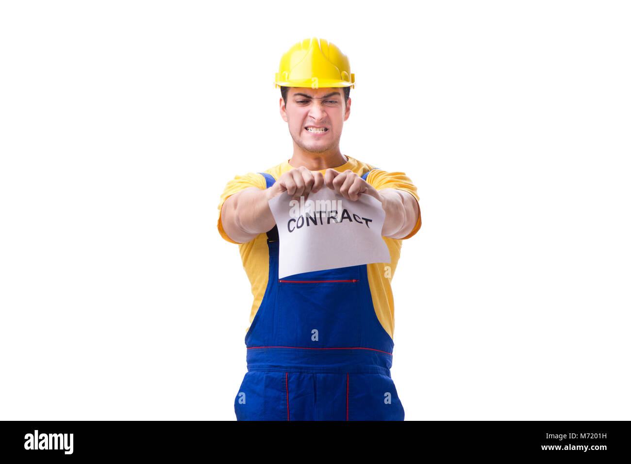 Worker not happy with his employment contract Stock Photo - Alamy