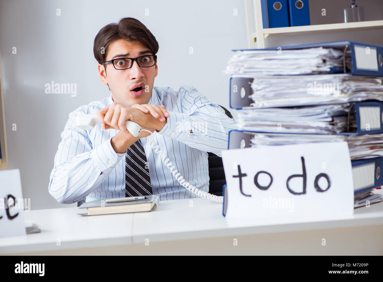 Businessman failing to deliver his to-do list Stock Photo - Alamy