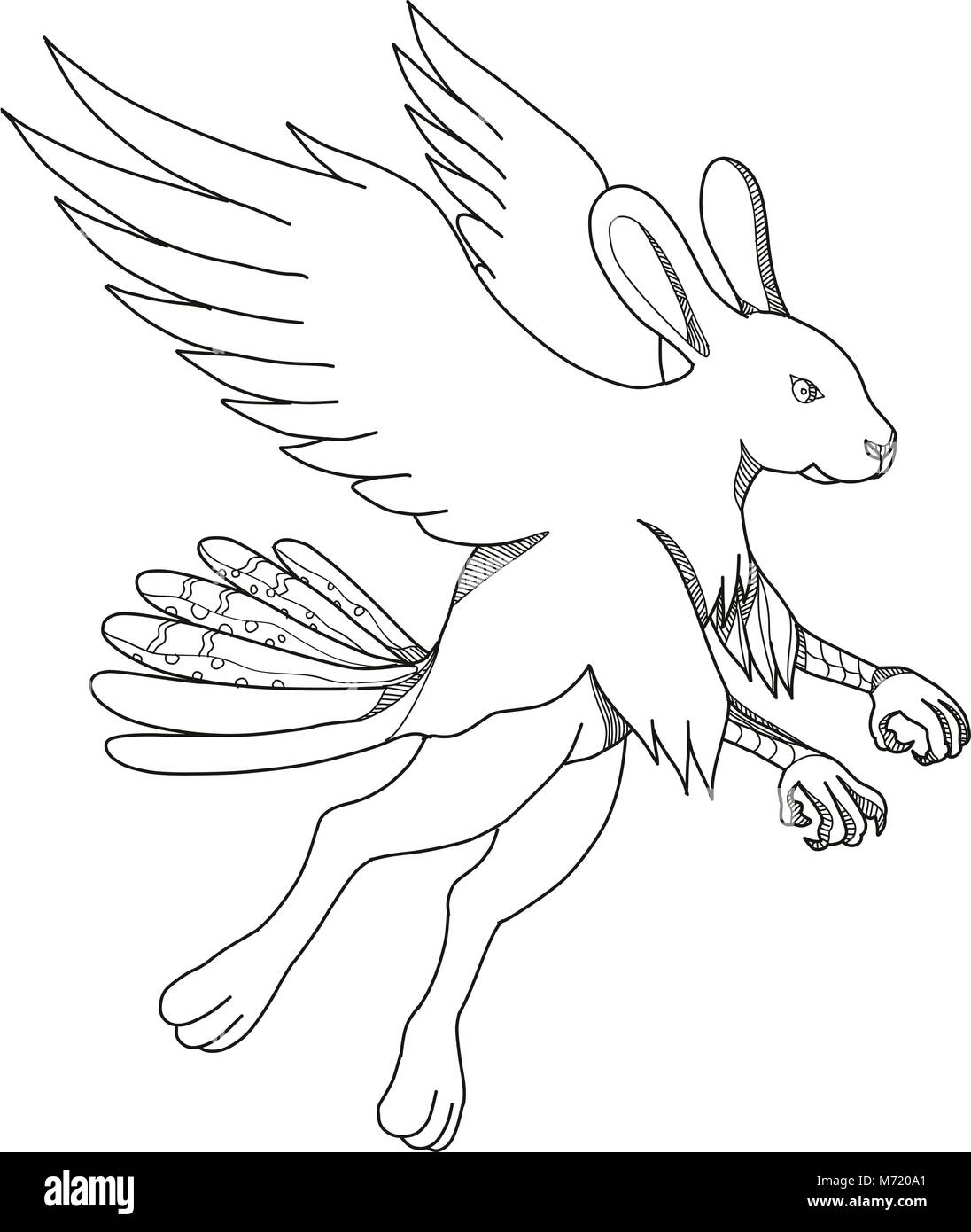 Doodle art illustration of skvader, a Swedish fictional creature with ...