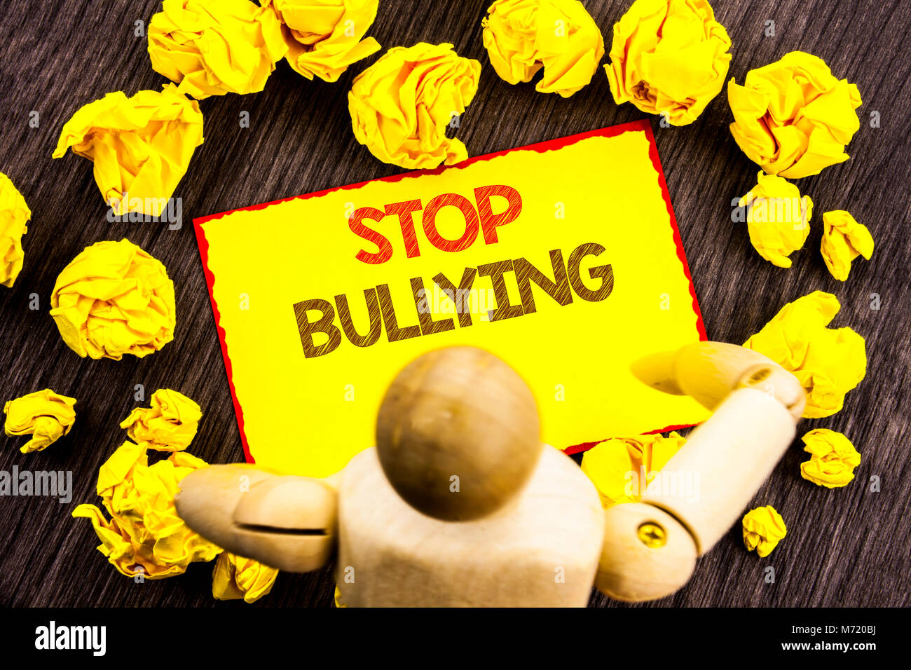 Writing text showing Stop Bullying. Business photo showcasing Awareness ...