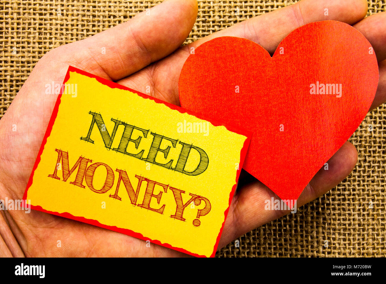 Handwriting text showing Need Money Question. Business concept for ...