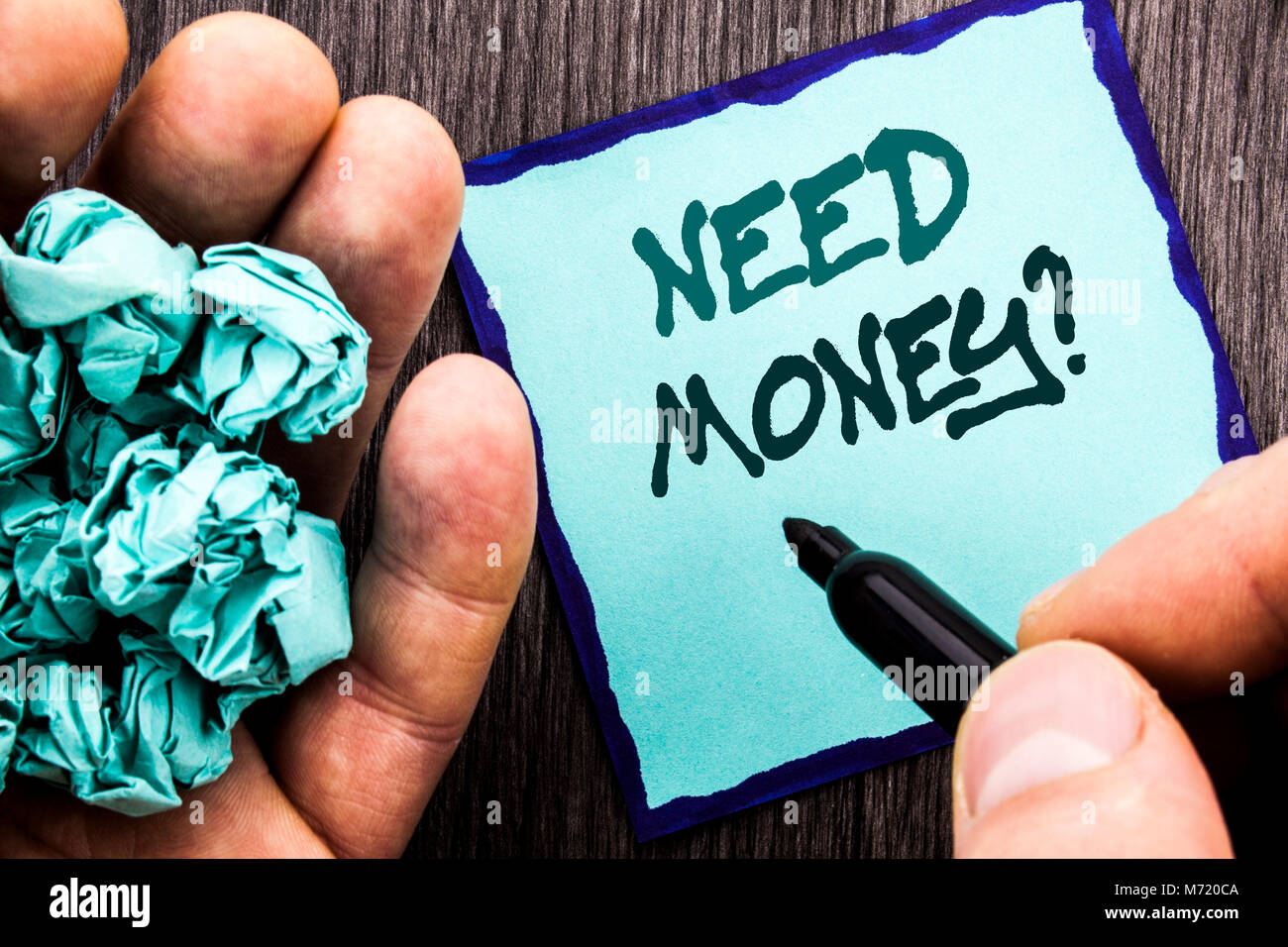 Announcement text showing Need Money Question. Business concept for ...