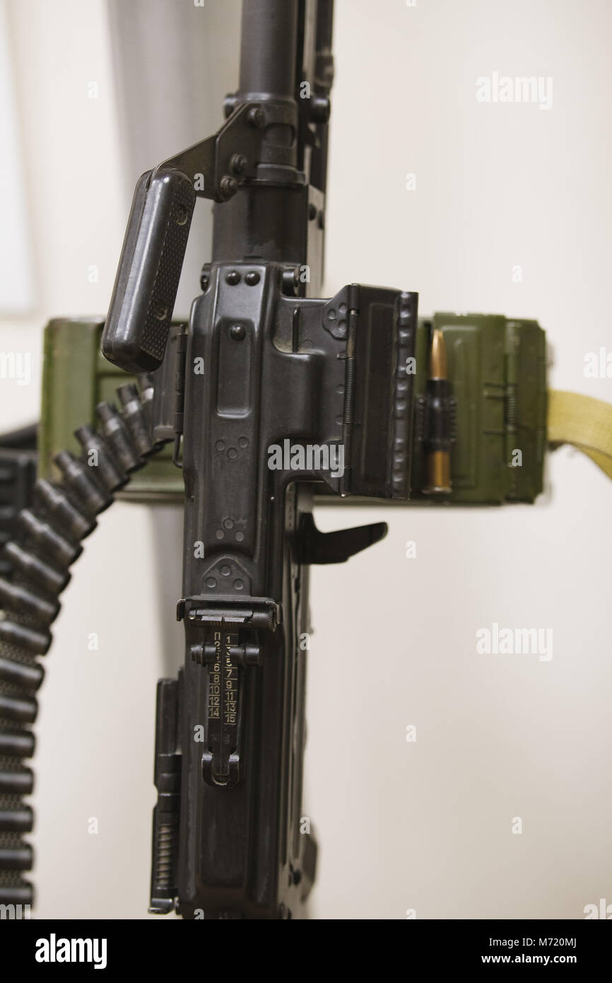 Soviet weapon - Russian machine gun - top view Stock Photo - Alamy