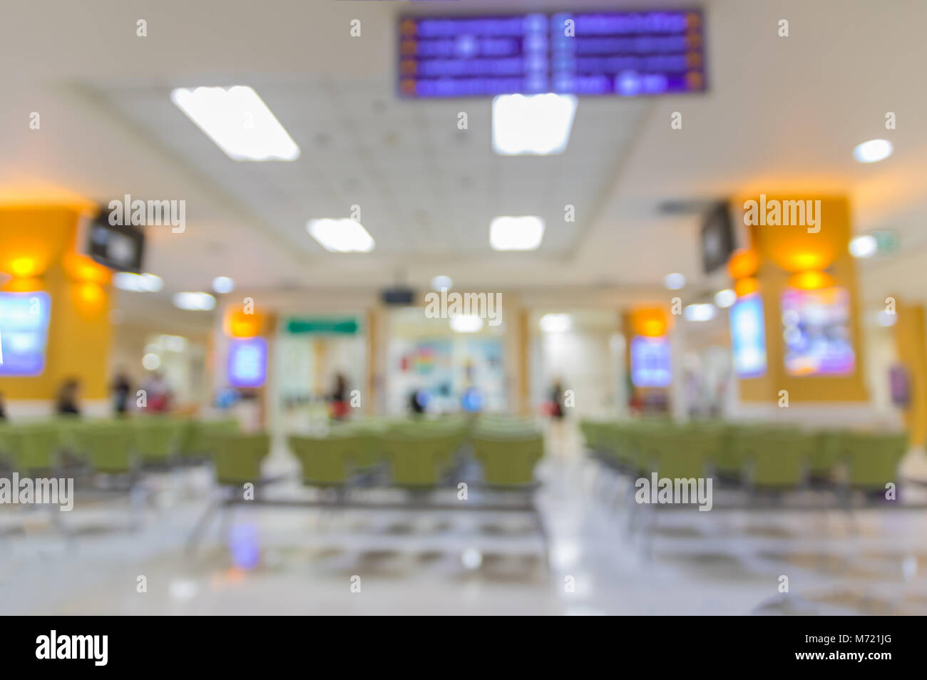 Abstract photo blurred of hospital background, Patient sitting chair ...