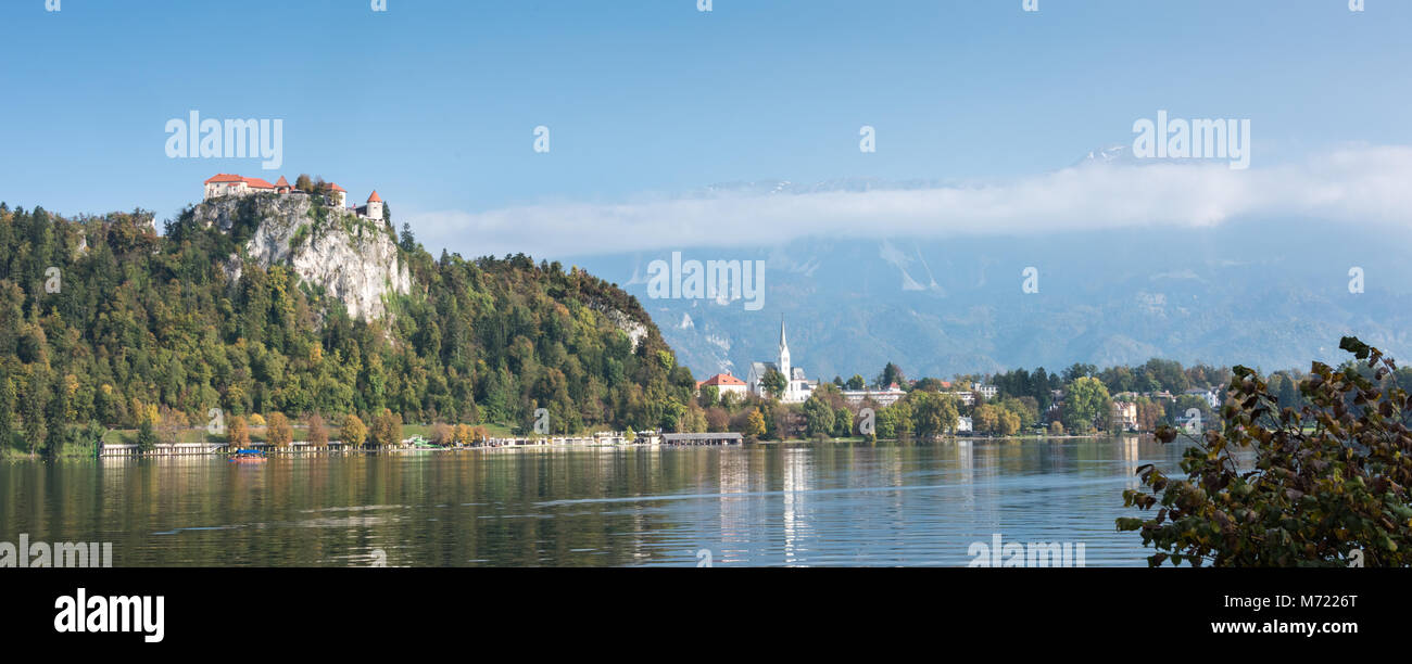 Bled Castle Panorama, Lake Bled, Slovenia Stock Photo - Alamy
