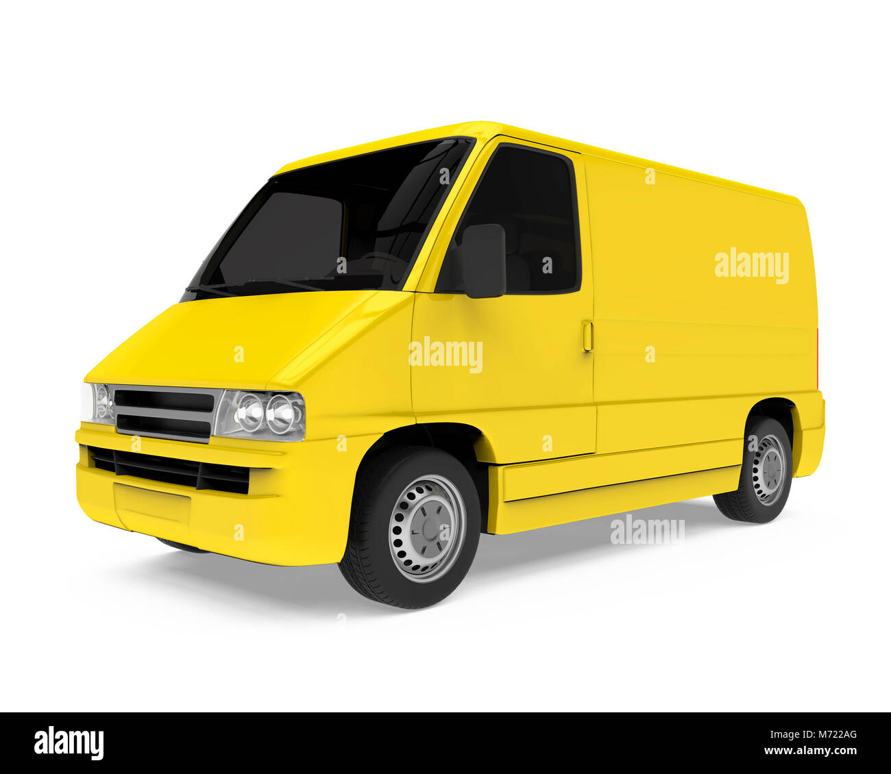 Yellow Delivery Van Isolated Stock Photo - Alamy