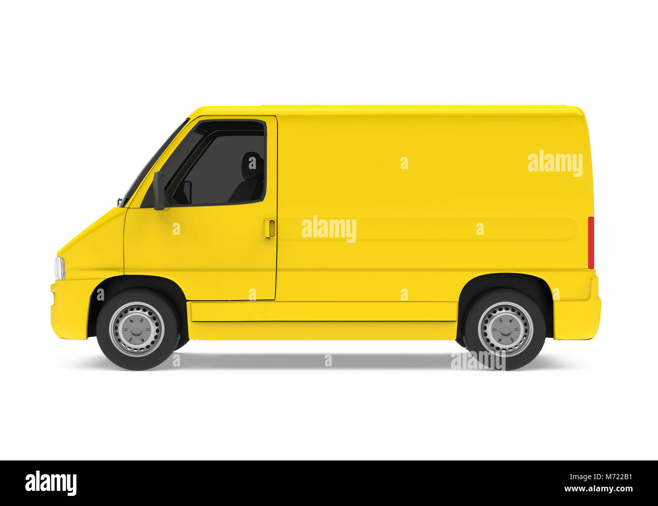 Yellow Delivery Van Isolated Stock Photo - Alamy