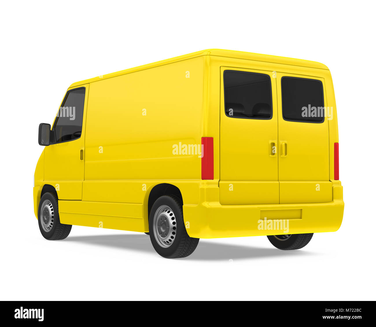 Yellow Delivery Van Isolated Stock Photo - Alamy
