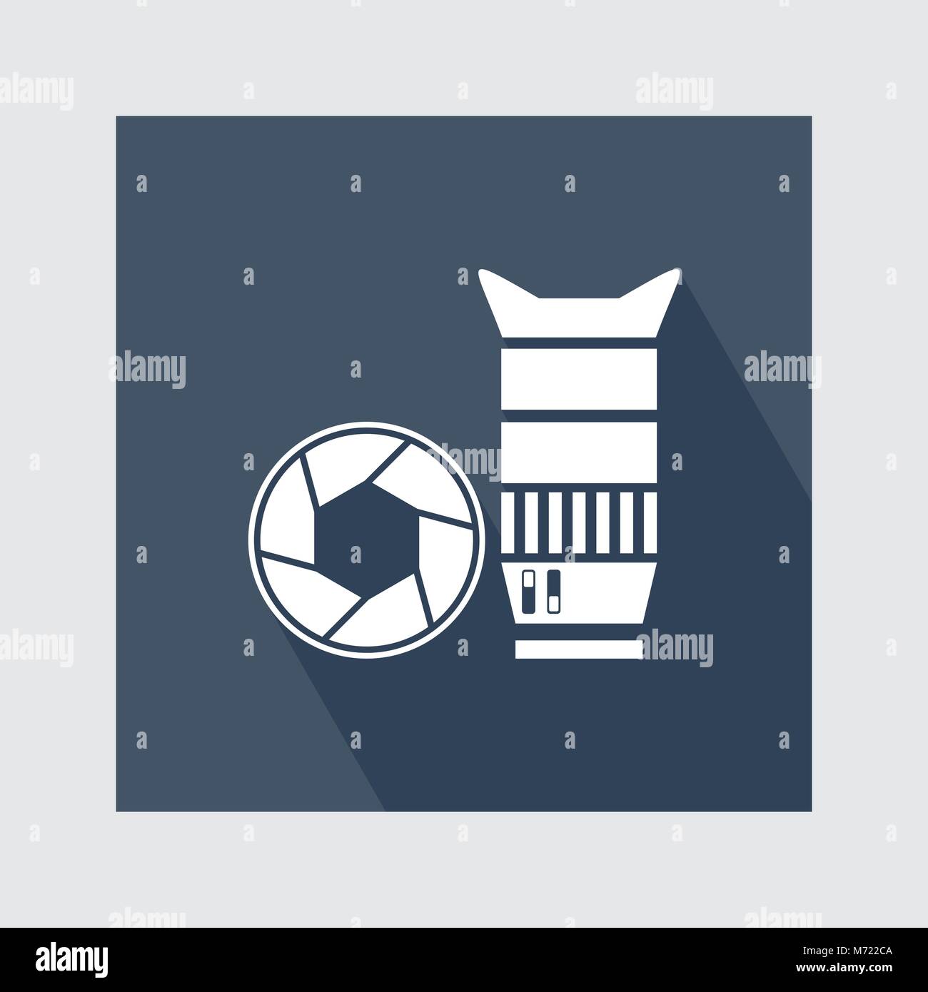 Camera Shutter & Lens Icon With Long Shadow Stock Vector Image & Art ...