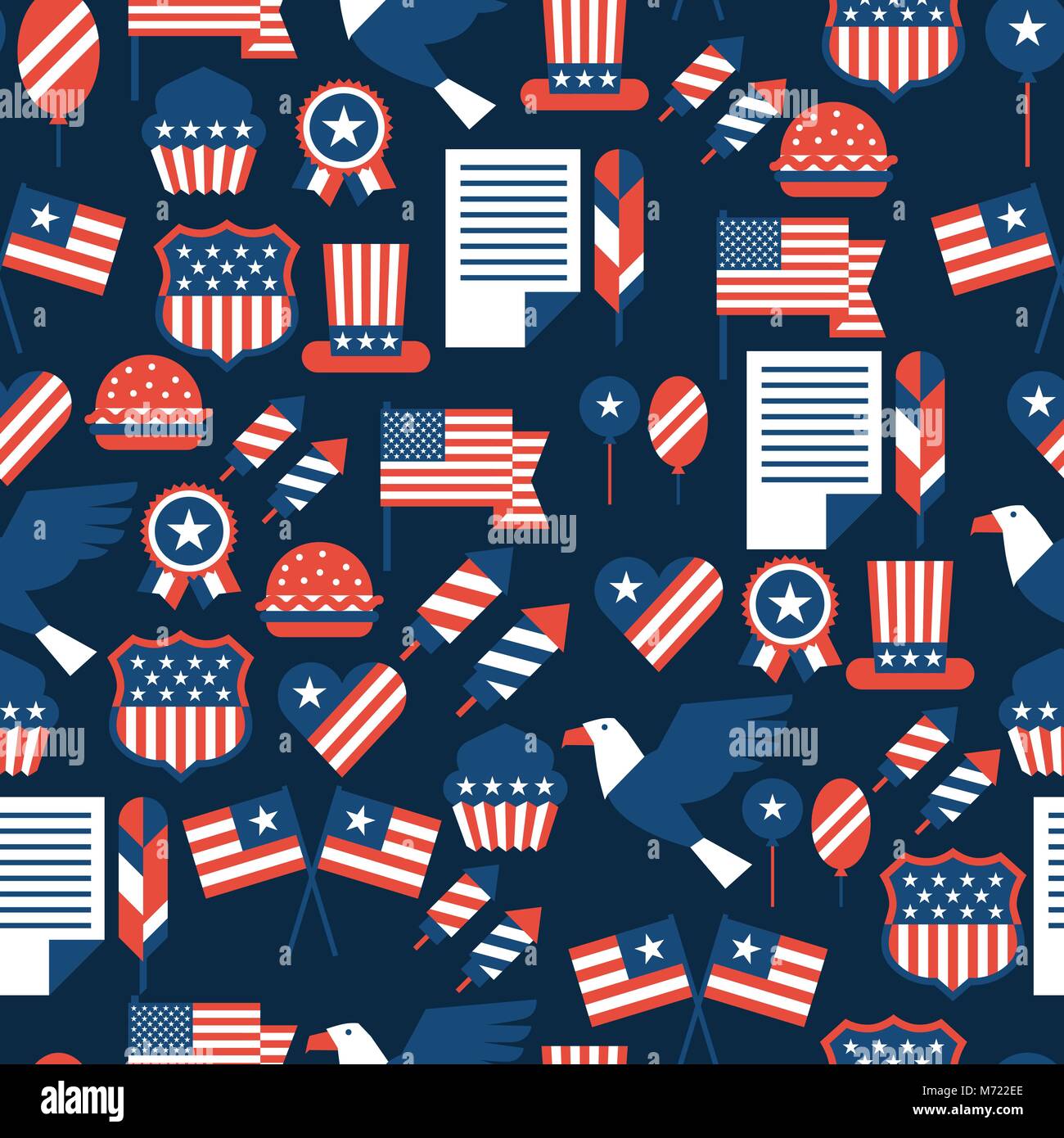 United States of America Independence Day seamless pattern Stock Vector ...