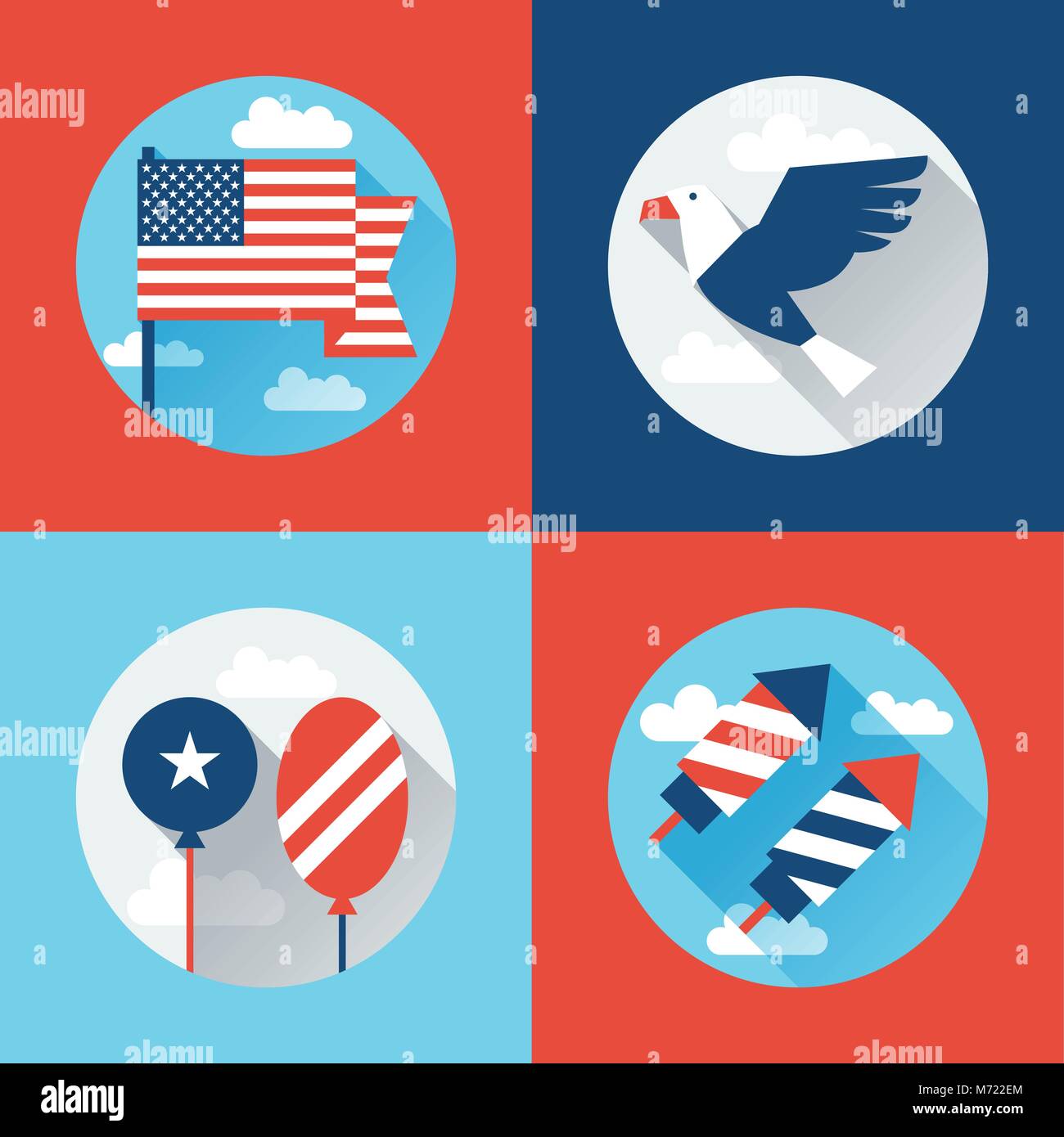 United States of America Independence Day greeting card Stock Vector ...