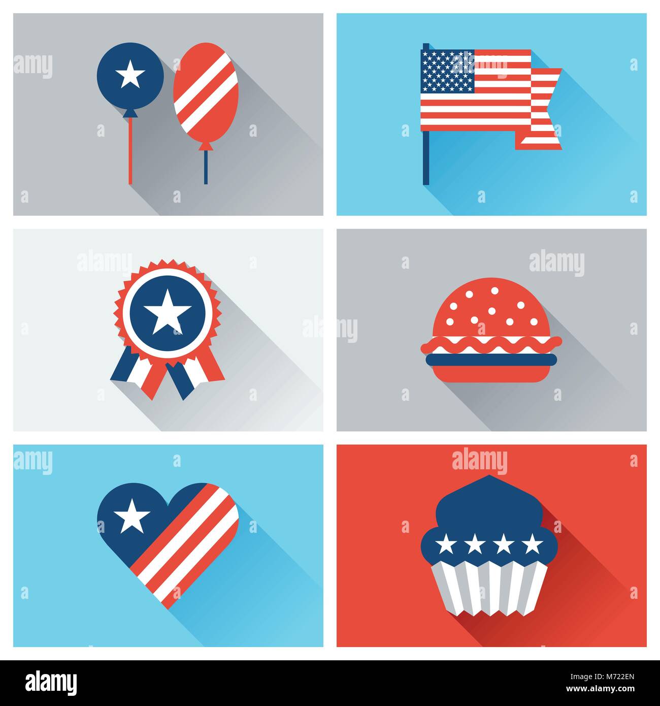 United States of America Independence Day icon set Stock Vector Image ...