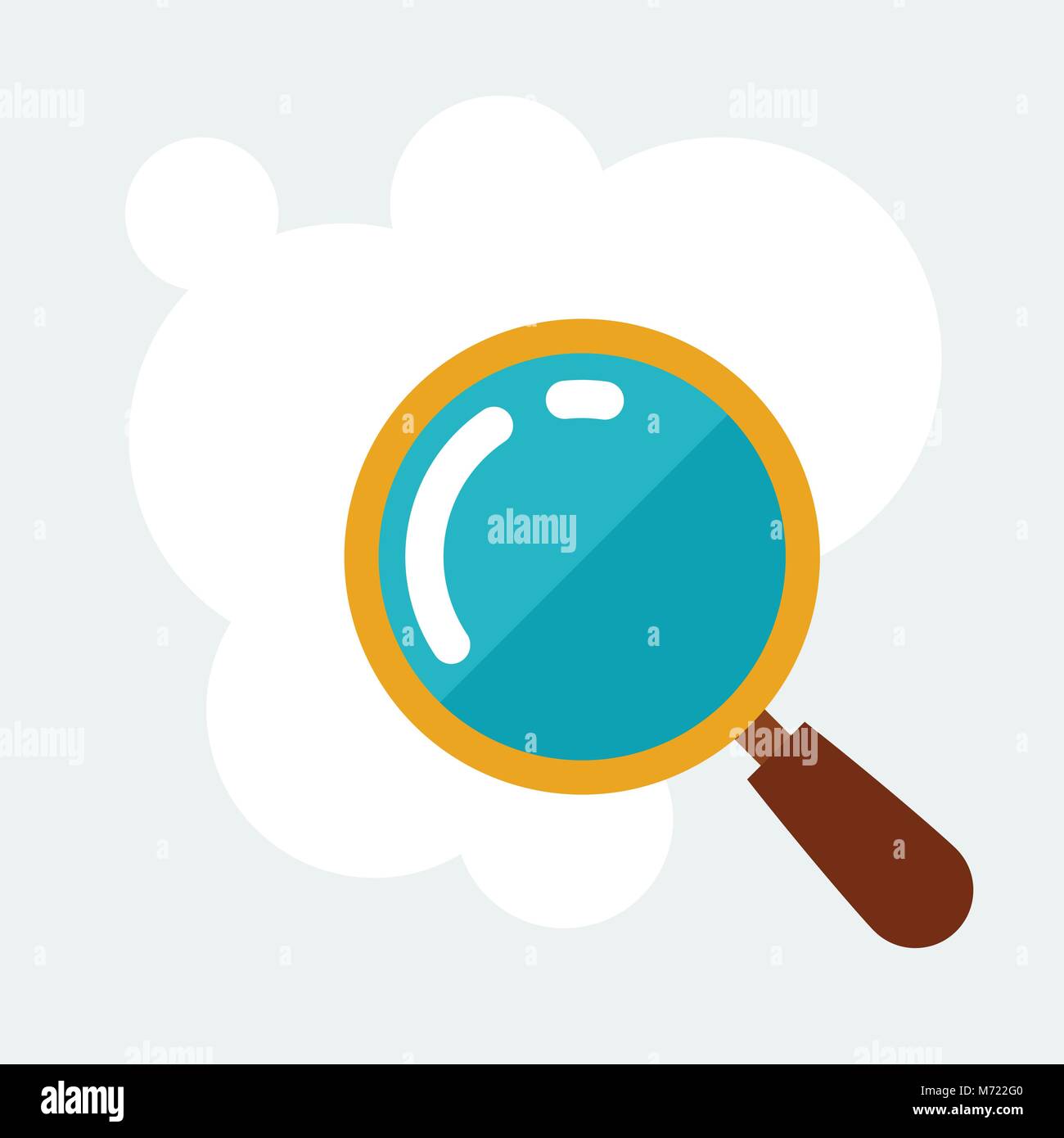 Magnifying glass research concept illustration in flat style Stock ...