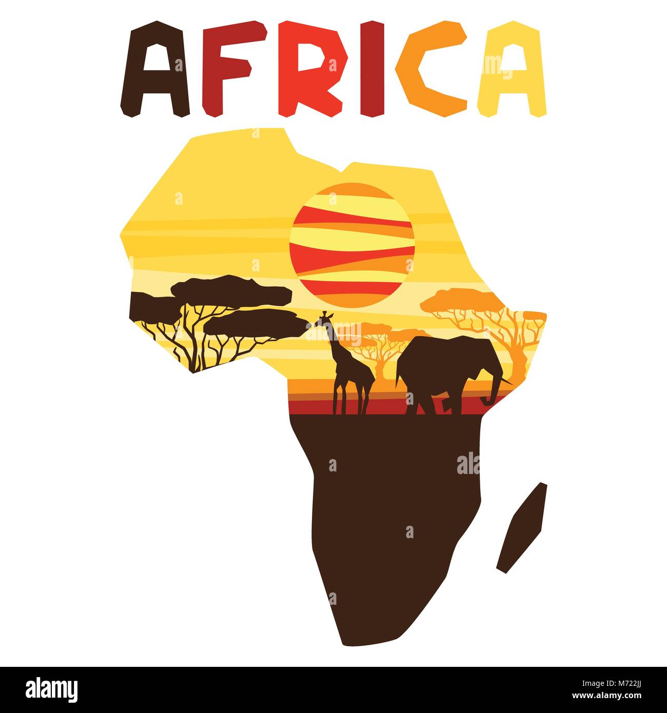 African ethnic background with illustration of map Stock Vector Image ...
