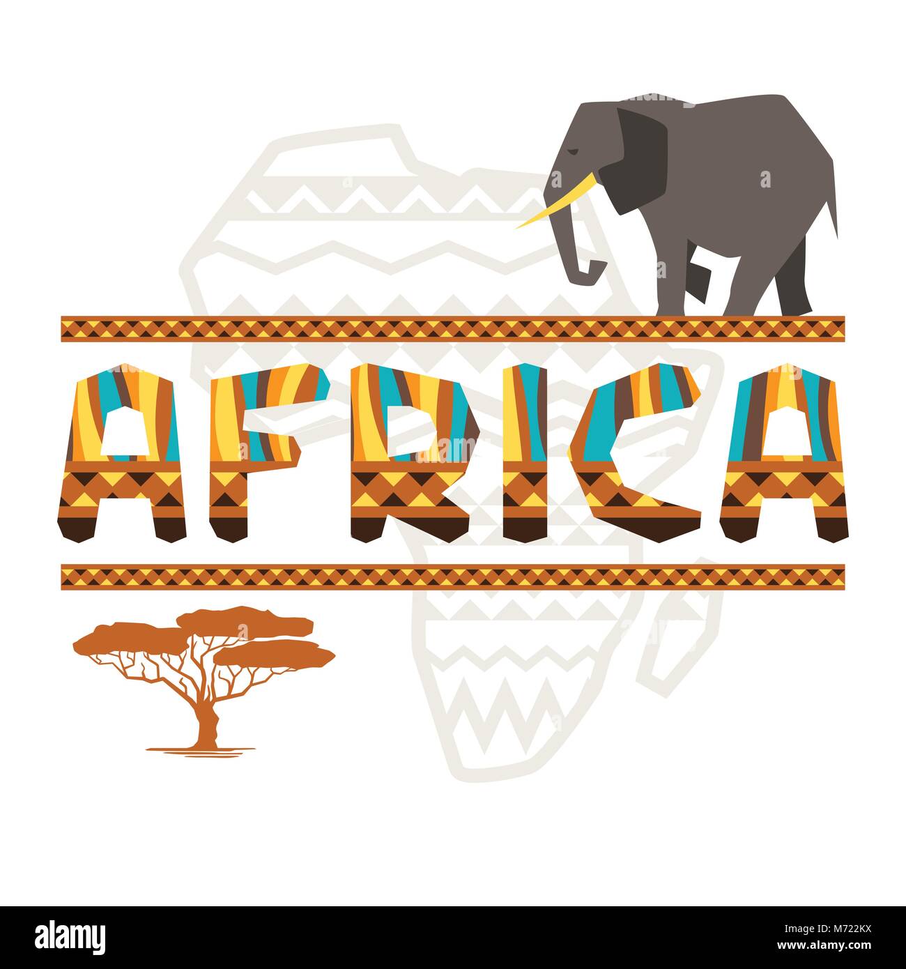 Illustration africa map african symbols hi-res stock photography and ...