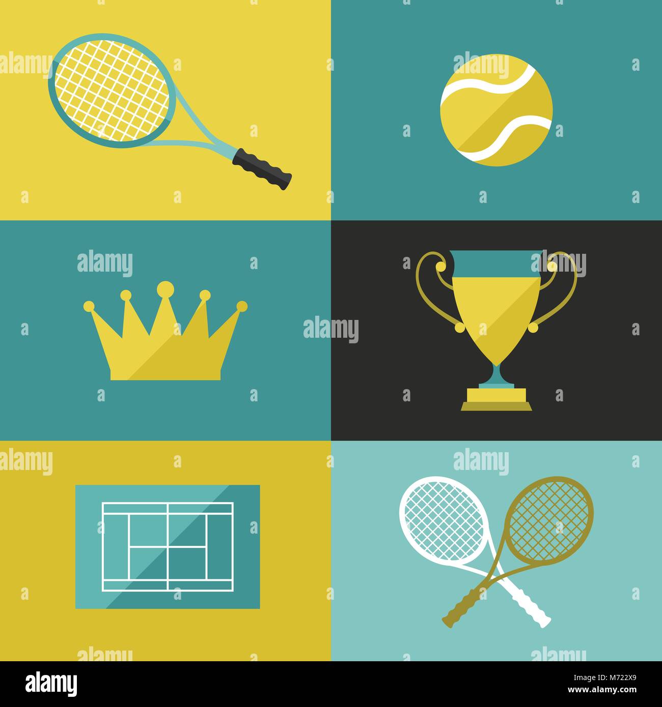 Tennis icon set in flat design style Stock Vector Image & Art - Alamy