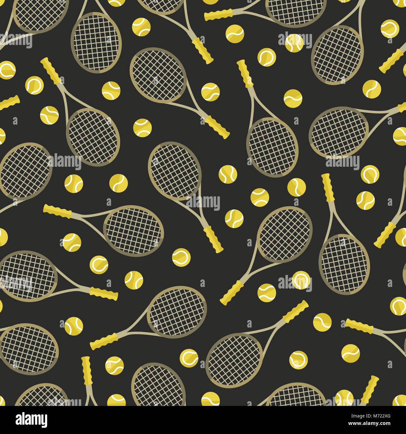 Sports seamless pattern with tennis icons in flat design style Stock ...