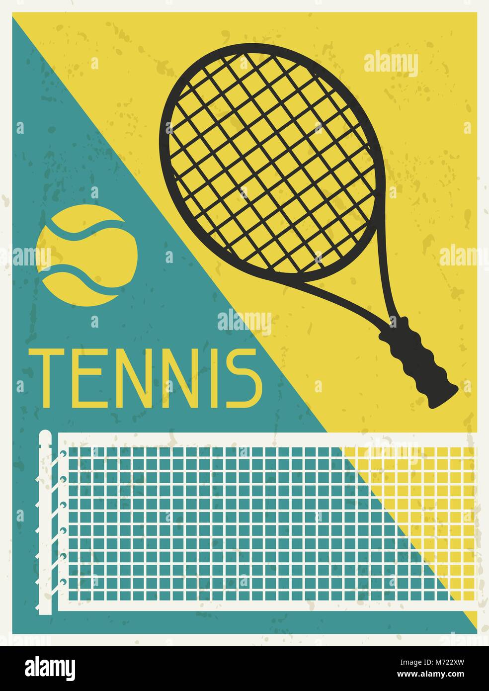 Tennis. Retro poster in flat design style Stock Vector Image & Art - Alamy