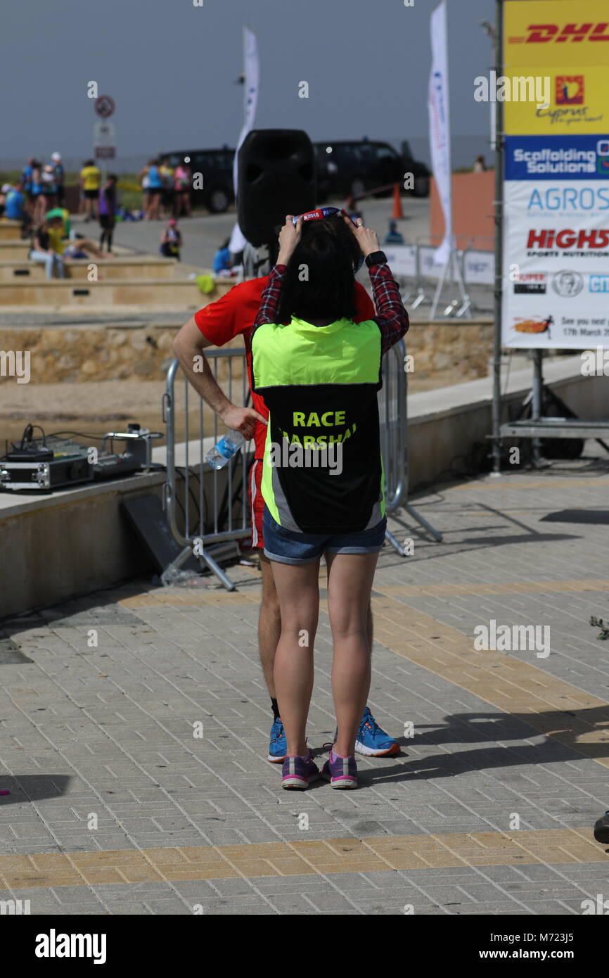 competitors nearing the end of the 20th Logicom Cyprus marathon, half ...