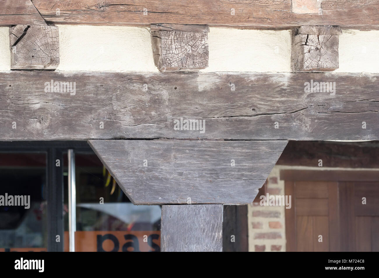 First floor supporting beams for arcaded buildings in the Plaza de ...