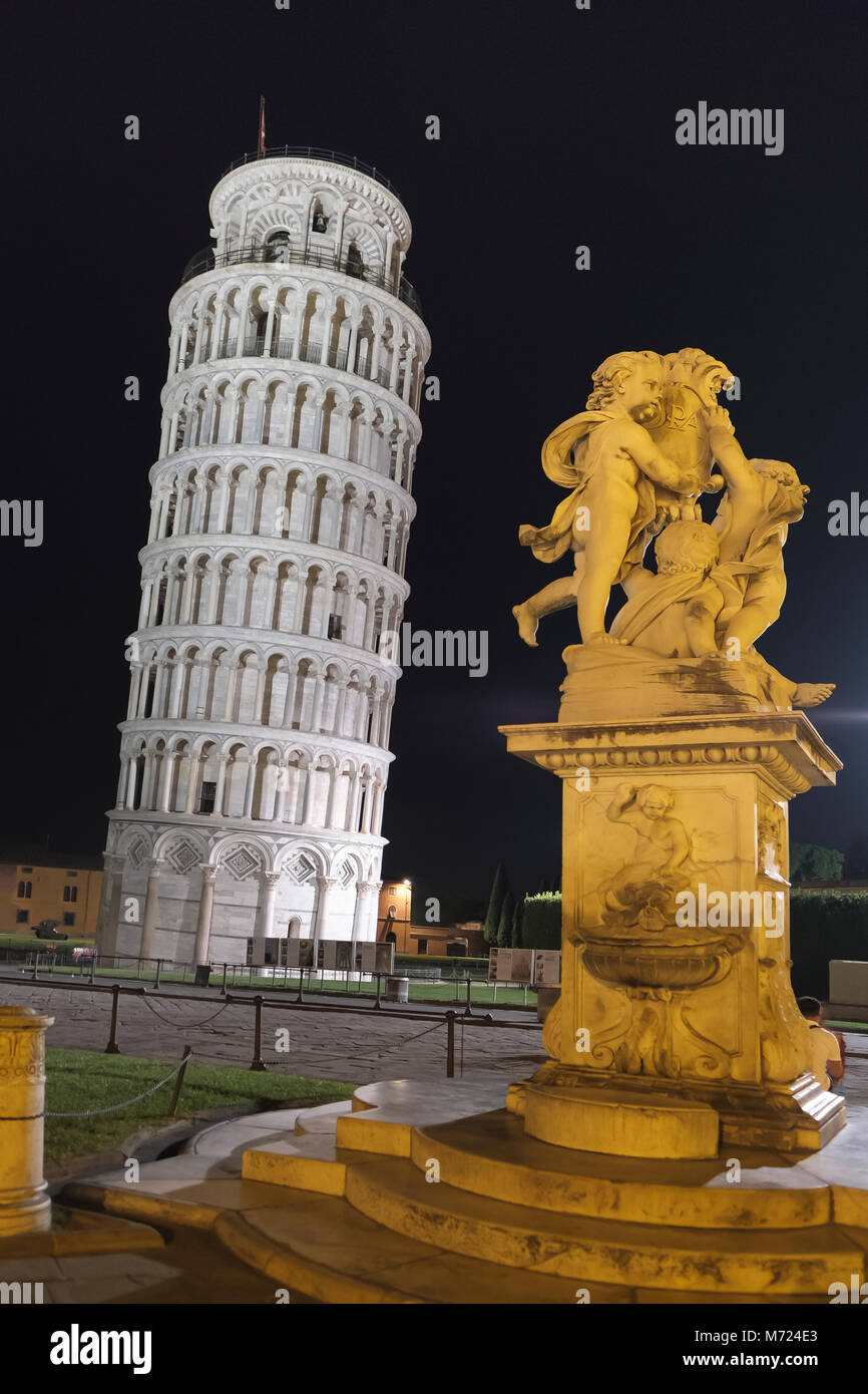 Leaning Tower Of Pisa At Night