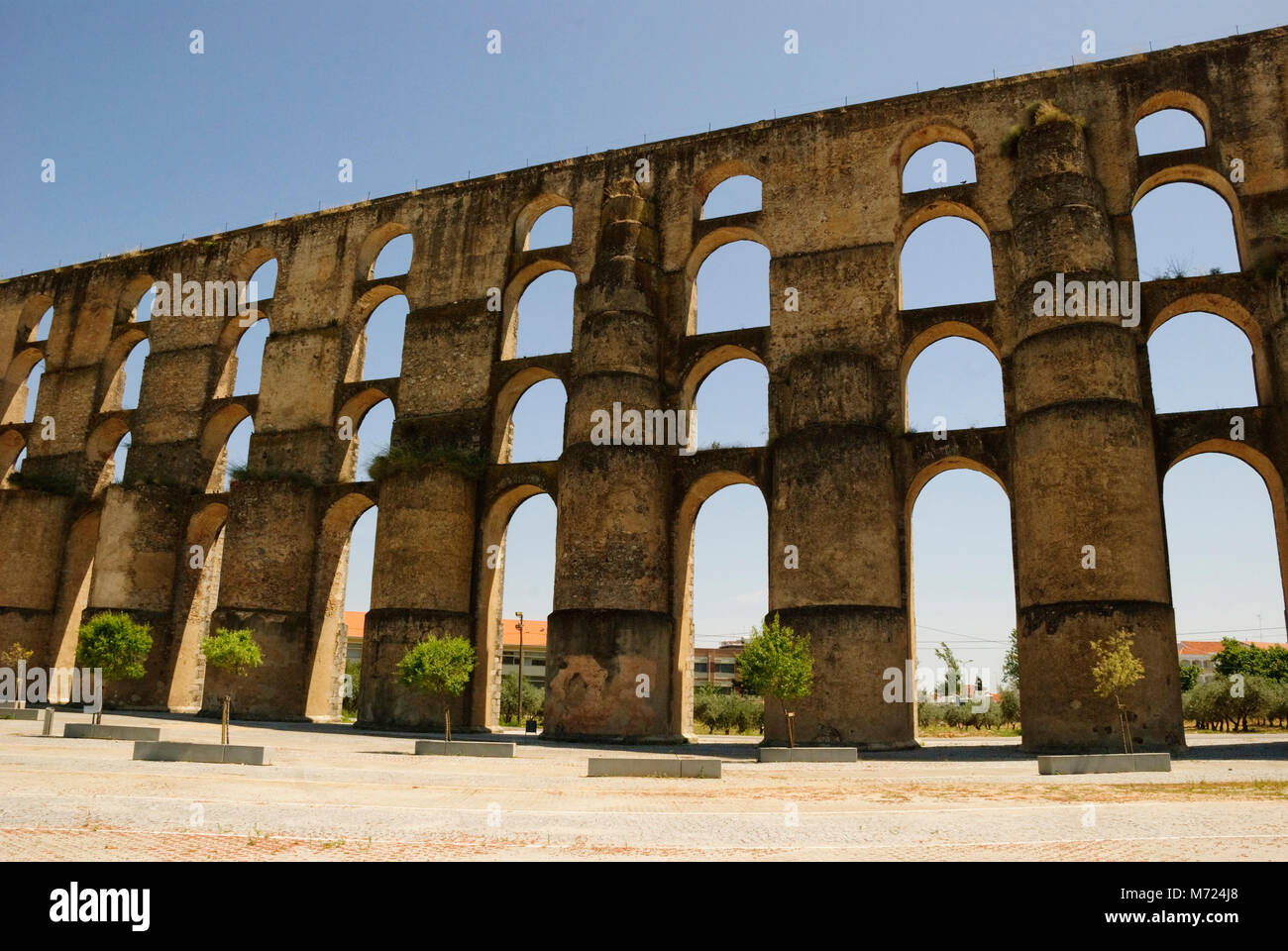 Old roman aqueduct in Elvas, Portugal Stock Photo - Alamy