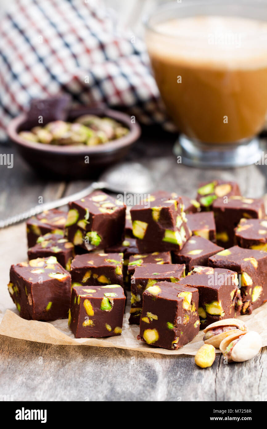 Cubes homemade chocolate fudge hi-res stock photography and images - Alamy