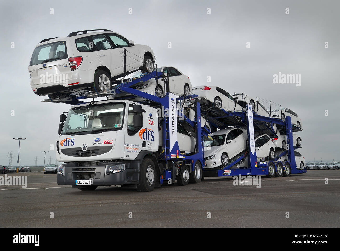 Car transporter lorry hi-res stock photography and images - Alamy