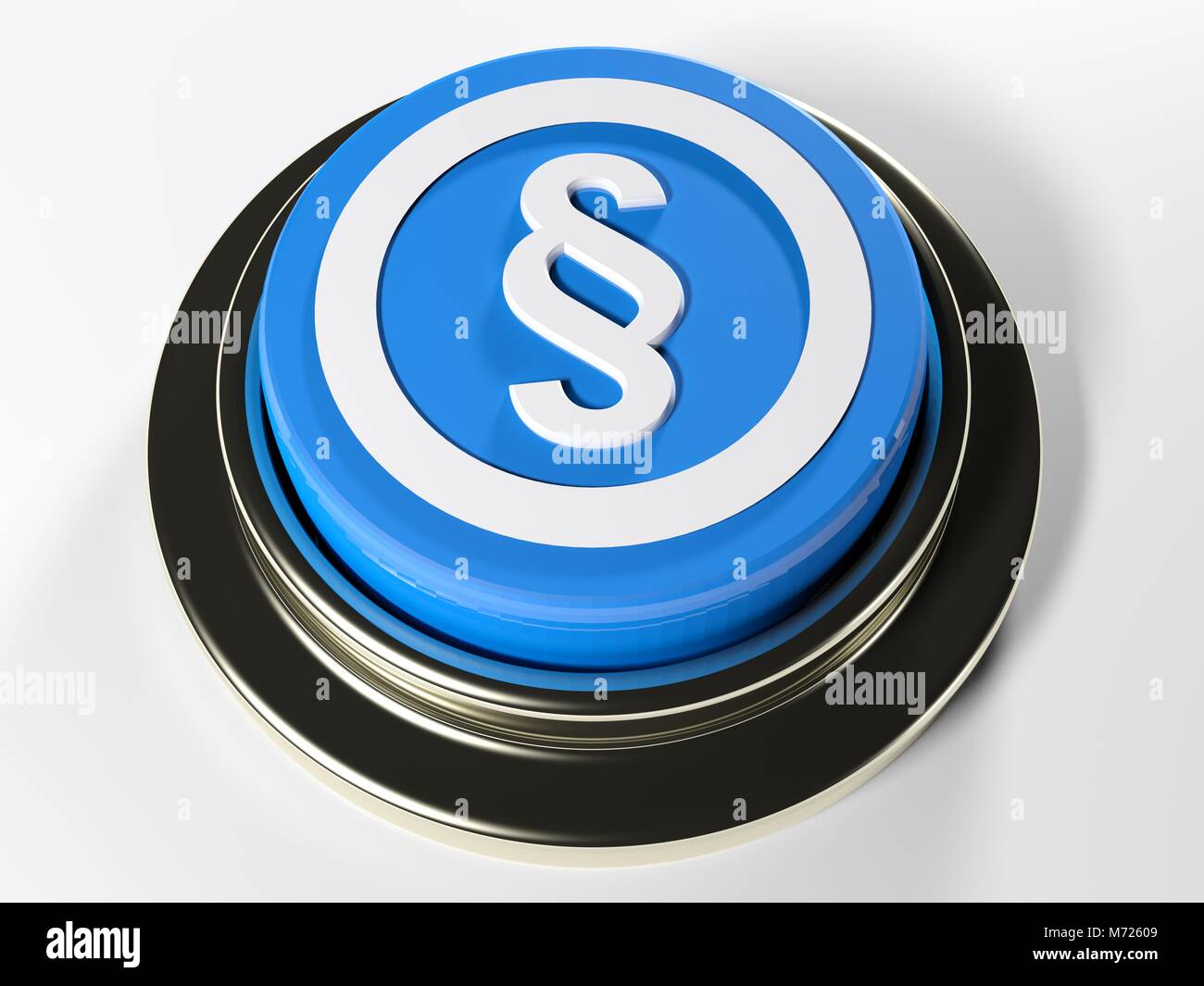 Blue push button with § symbol - 3D rendering Stock Photo - Alamy