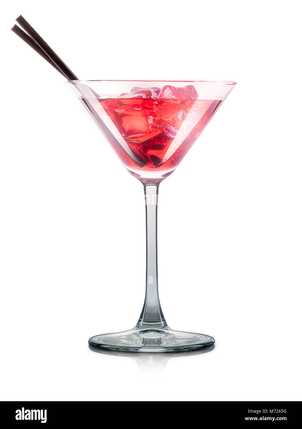 Cosmopolitan cocktail in martini glass isolated Stock Photo - Alamy