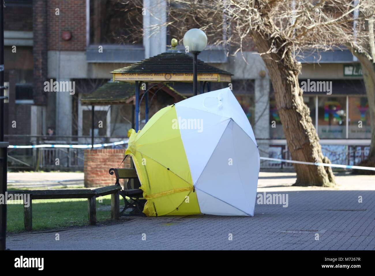 The Tent Covering A Bench Where Former Russian Double Agent Sergei