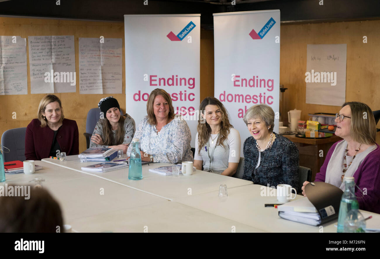 Prime Minister Theresa May (second right) and Home Secretary Amber Rudd ...