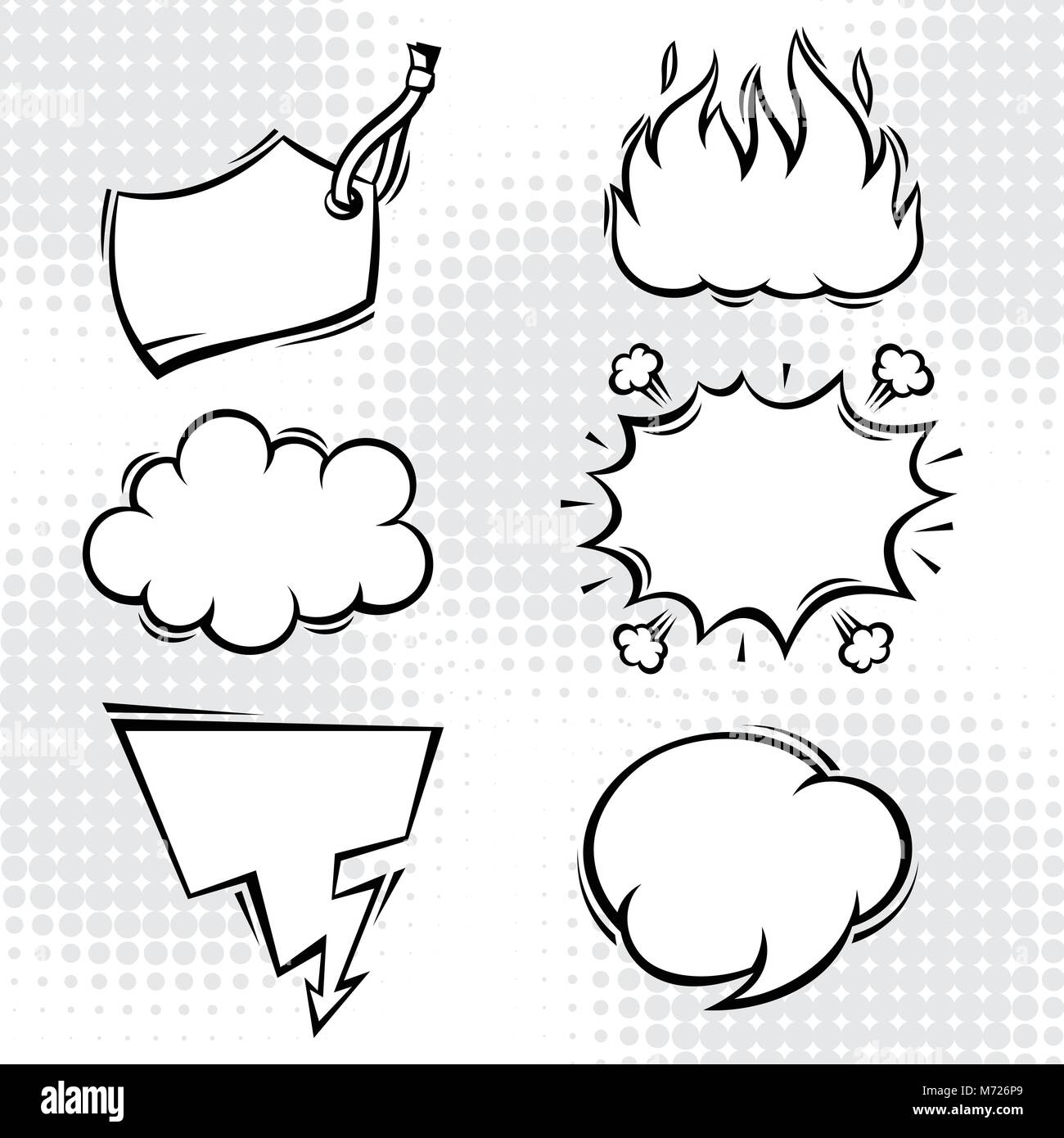Set of comic speech bubbles in cartoon style Stock Vector Image & Art ...