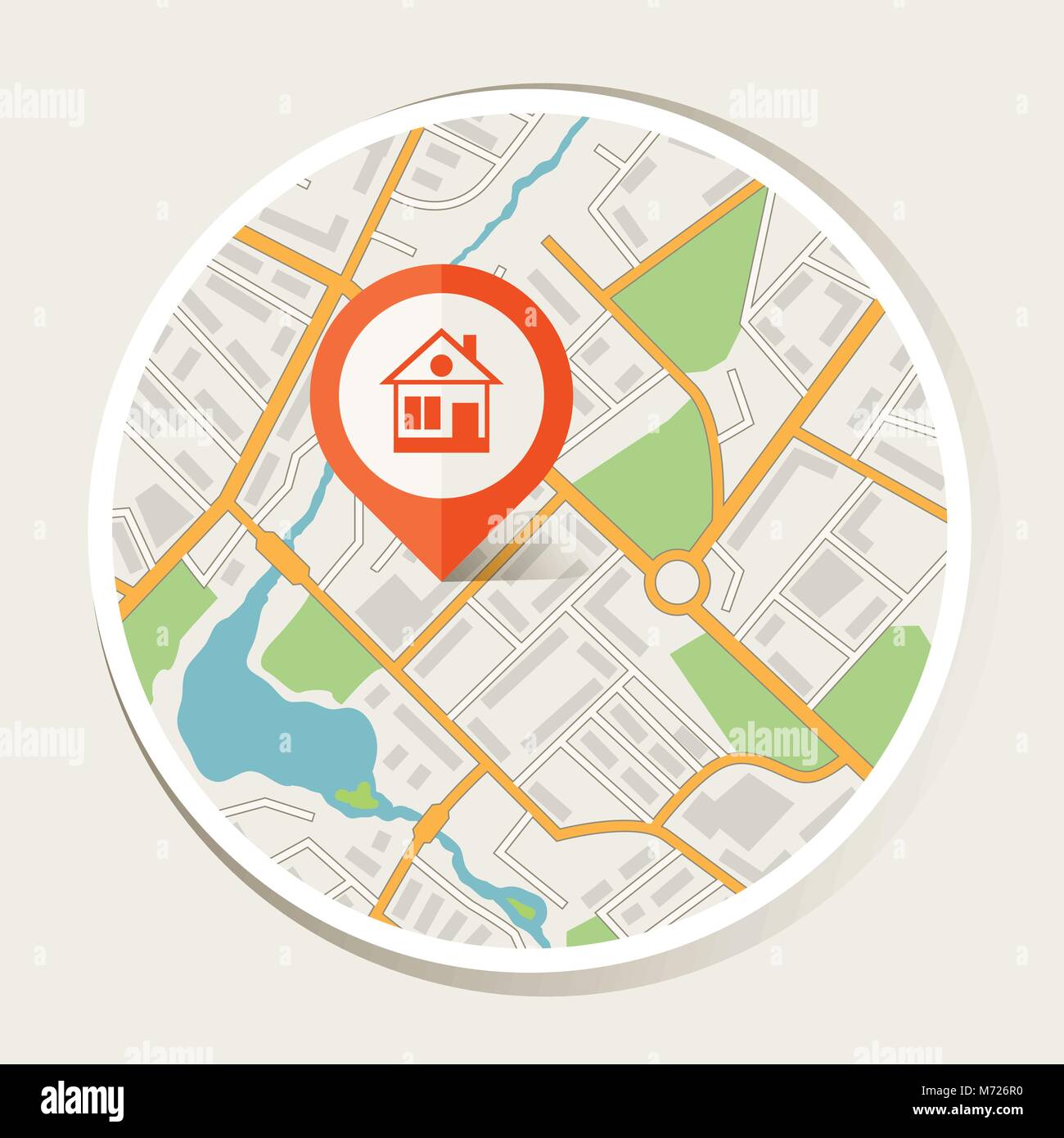 City map abstract background with marker home Stock Vector Image & Art ...